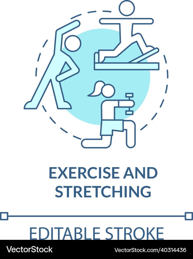 Exercise and stretching blue concept icon Vector Image