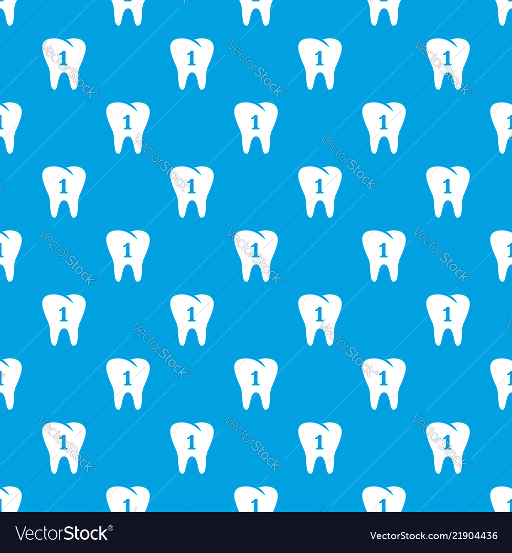 First tooth pattern seamless blue Royalty Free Vector Image