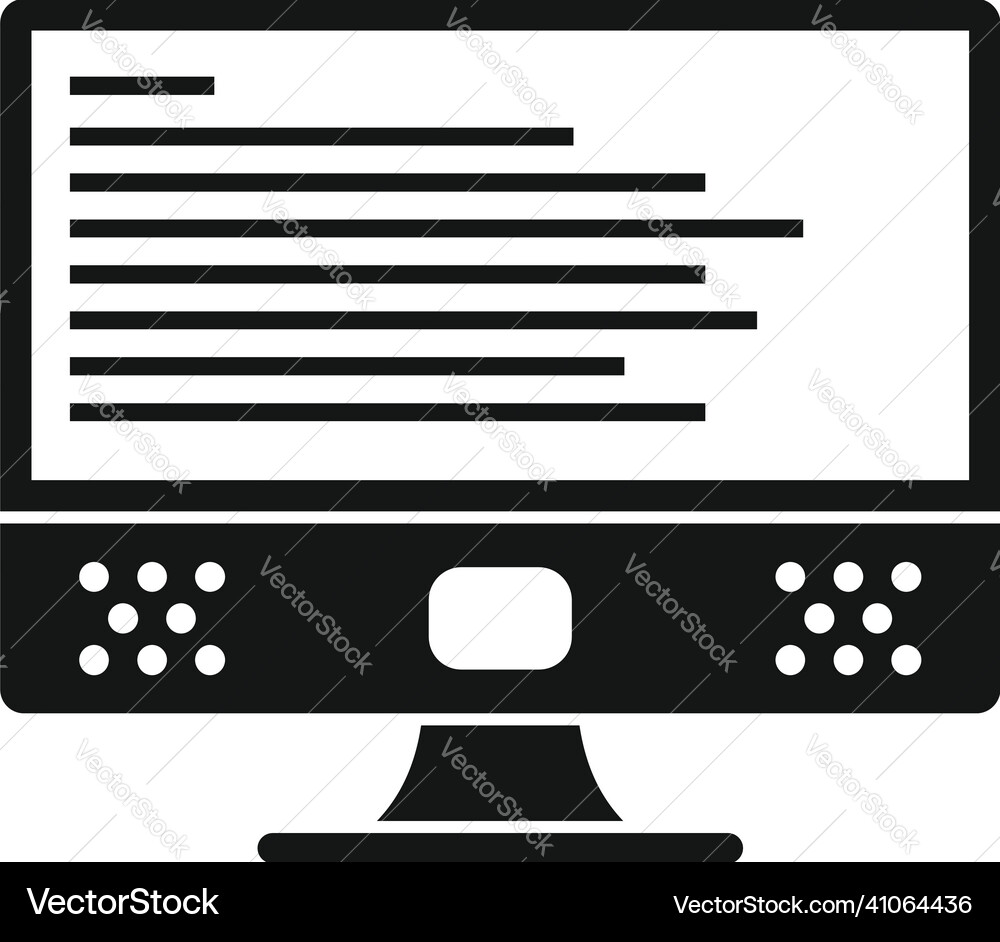 Frame monitor icon simple pc screen Royalty Free Vector