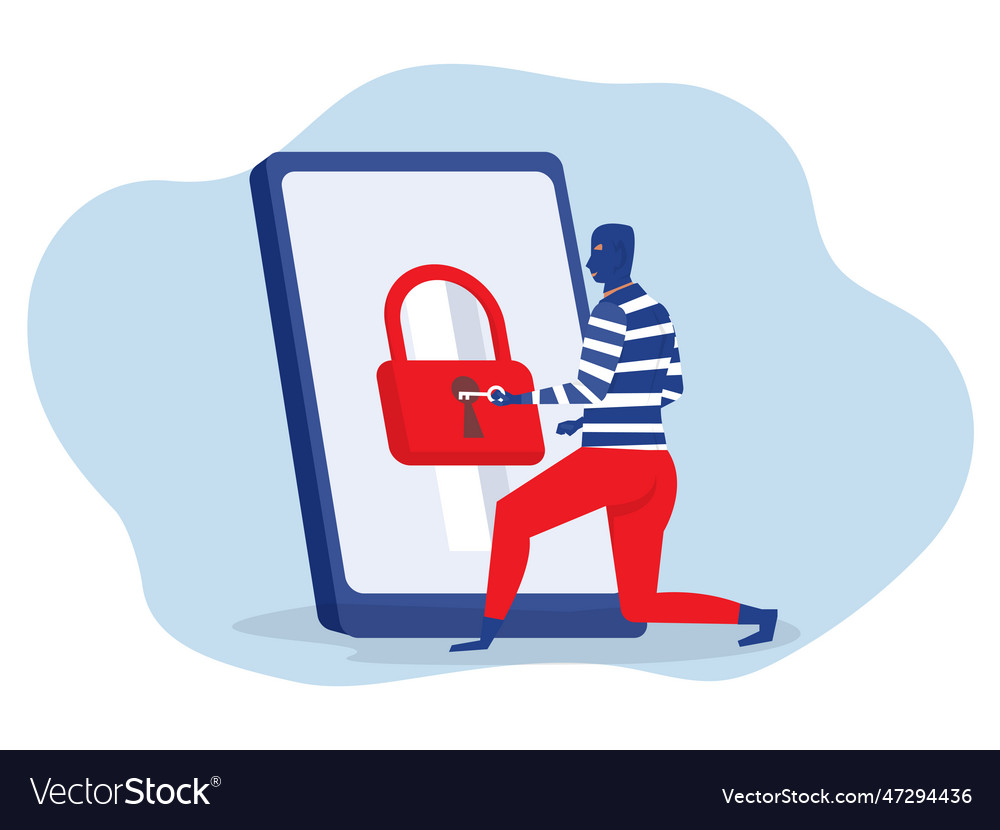 Hacking Mobile Phones And Hacker Attackshacker Vector Image
