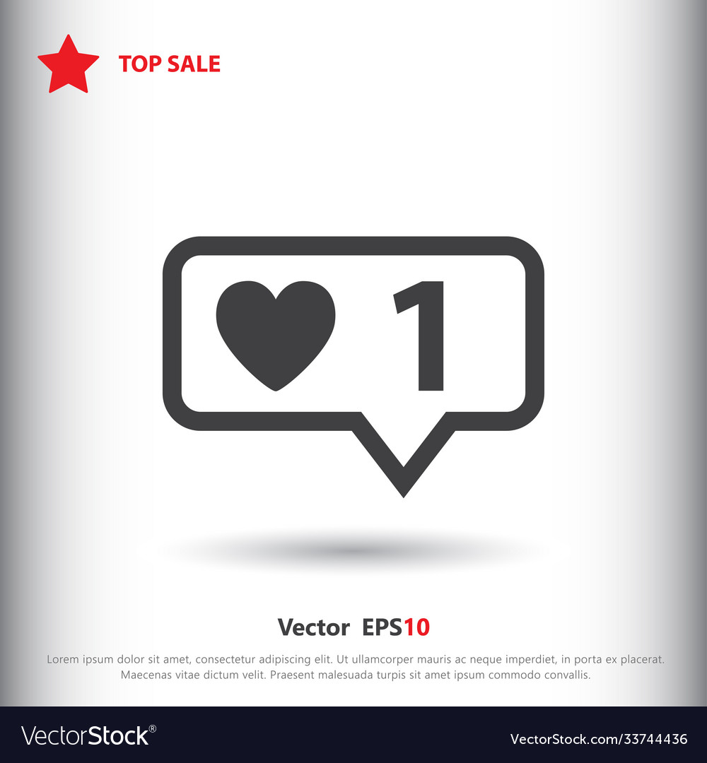 Like counter notification icon sign Royalty Free Vector