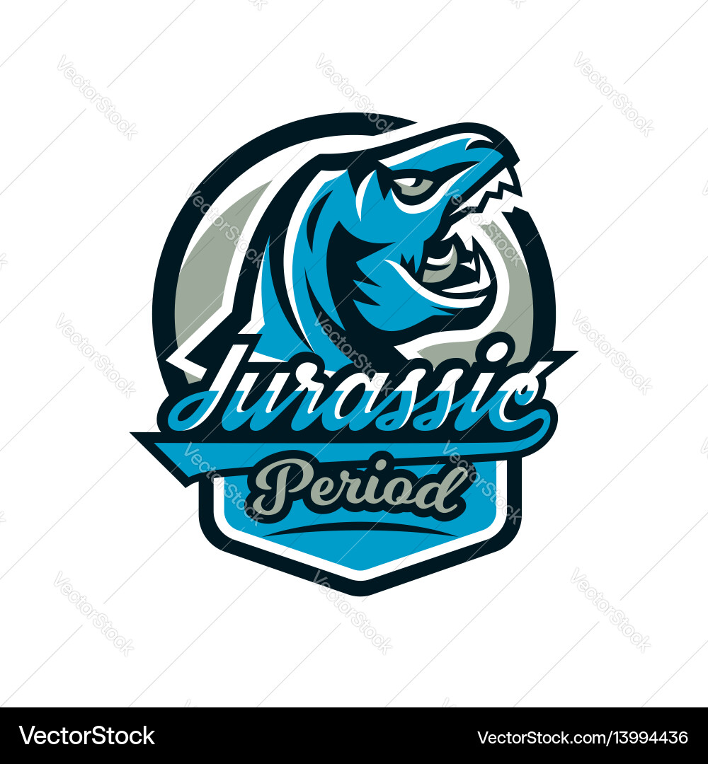 Logo emblem dinosaur jurassic period Royalty Free Vector