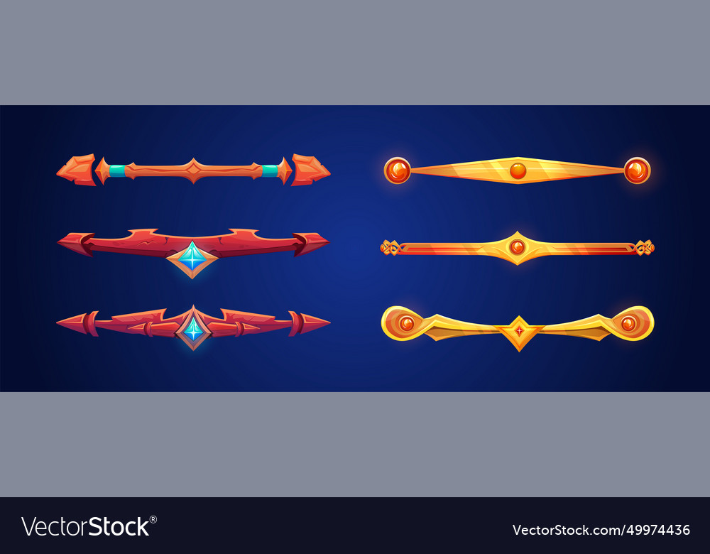 Magic game interface divider and border Royalty Free Vector
