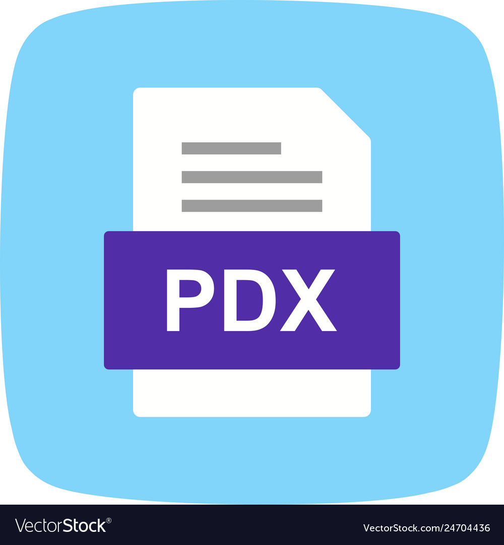 Pdx file document icon Royalty Free Vector Image