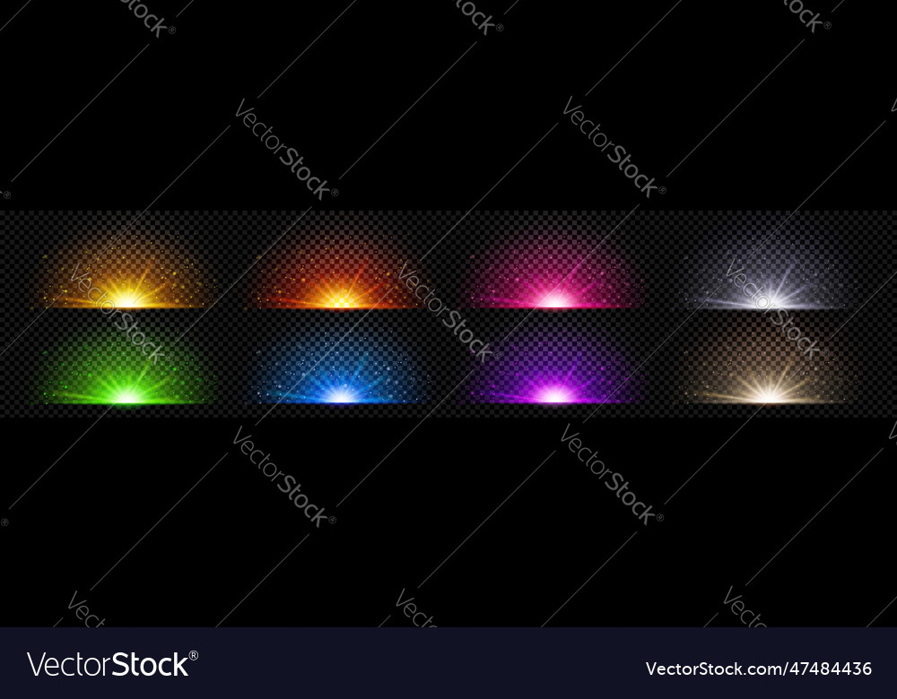 Realistic set of colorful magic light effects Vector Image