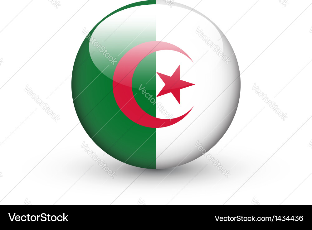 Round icon with national flag algeria Royalty Free Vector