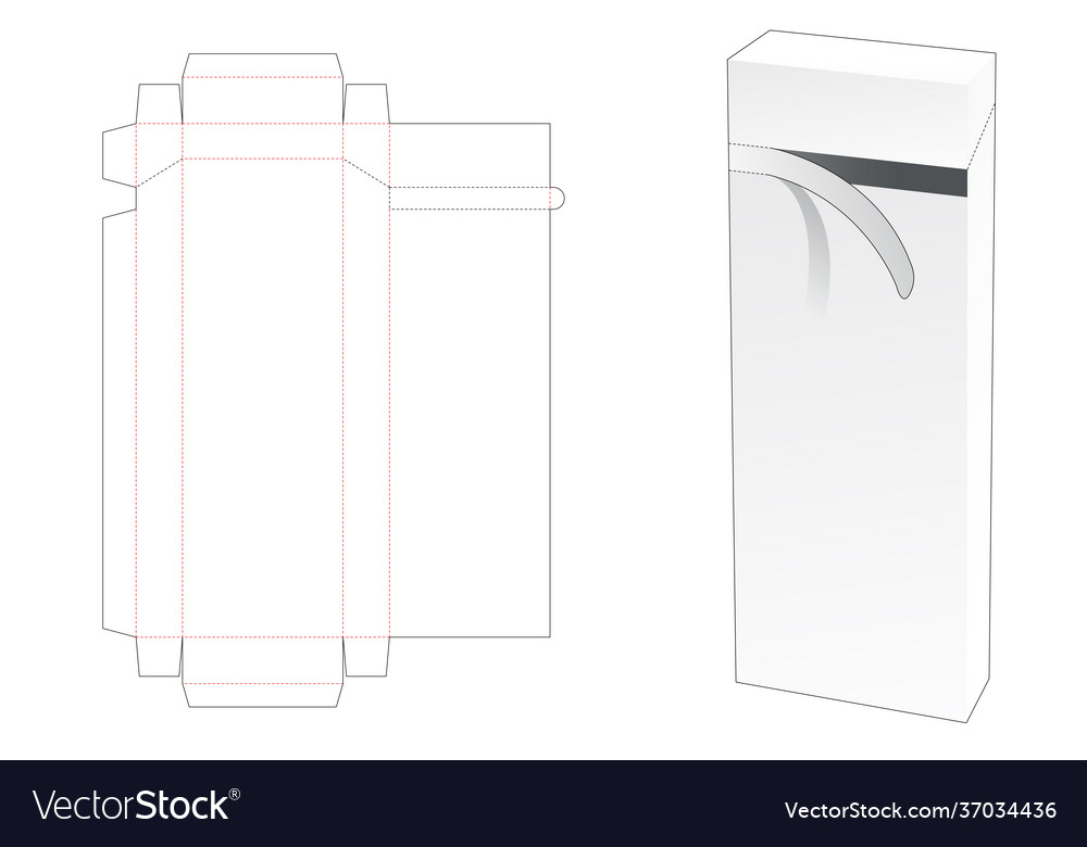 Tall and tin rectangular packaging box Royalty Free Vector