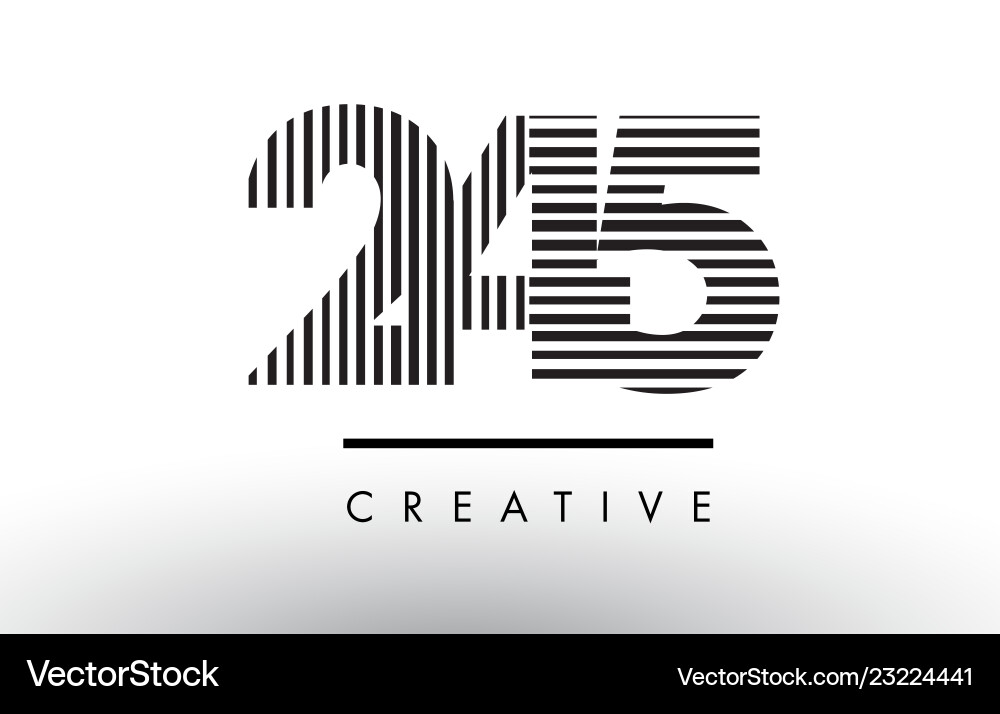 245 black and white lines number logo design Vector Image