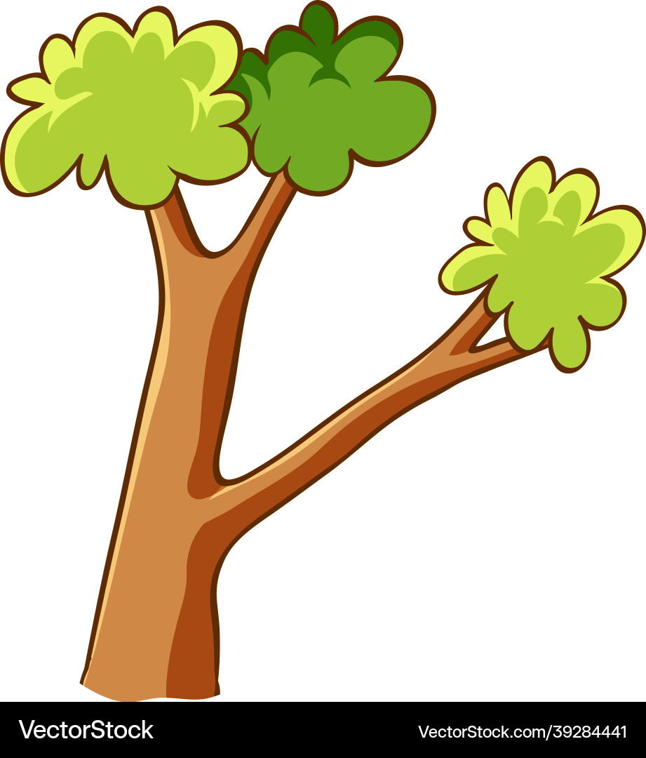 Branches of tree in cartoon style Royalty Free Vector Image