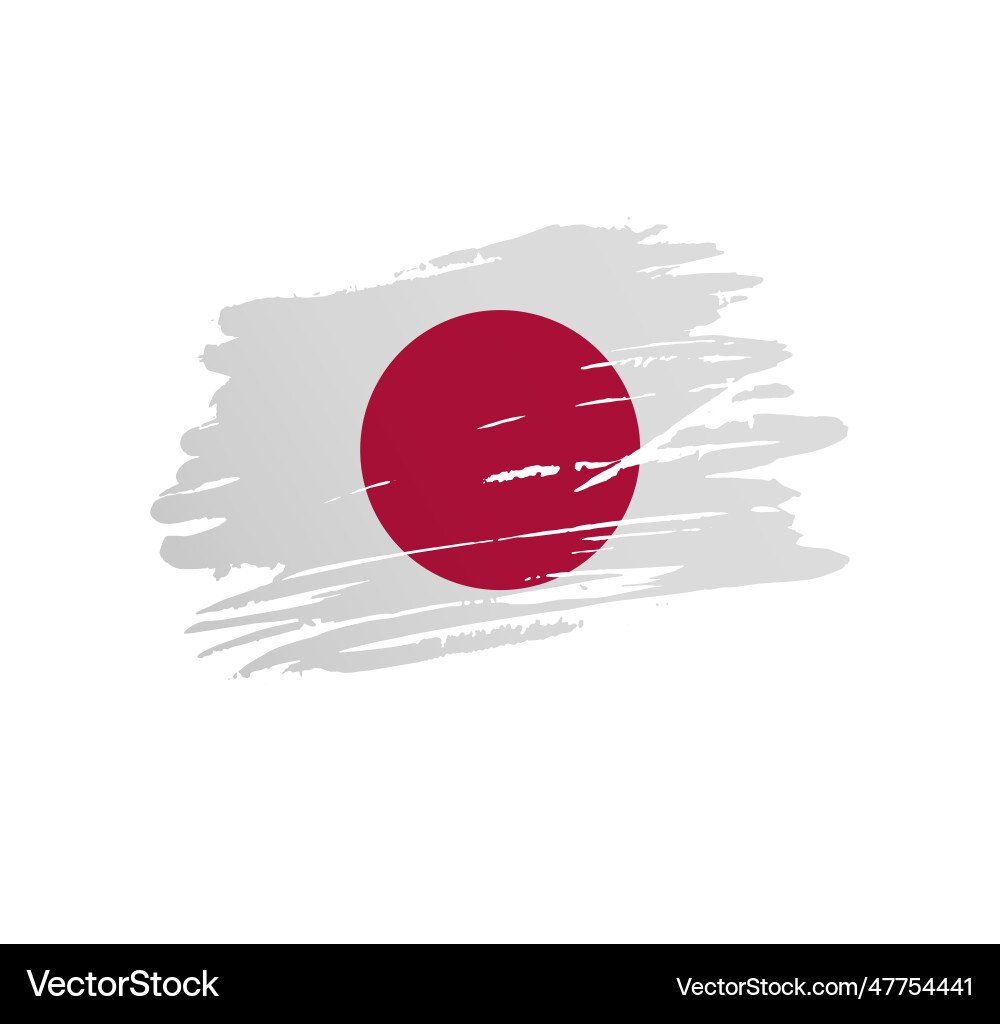 Brush stroke texture flag of japan Royalty Free Vector Image