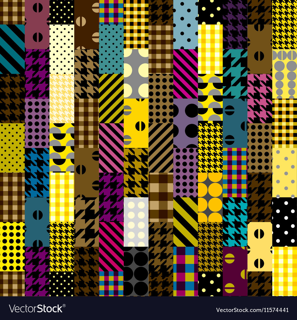 Colorful patchwork pattern Royalty Free Vector Image