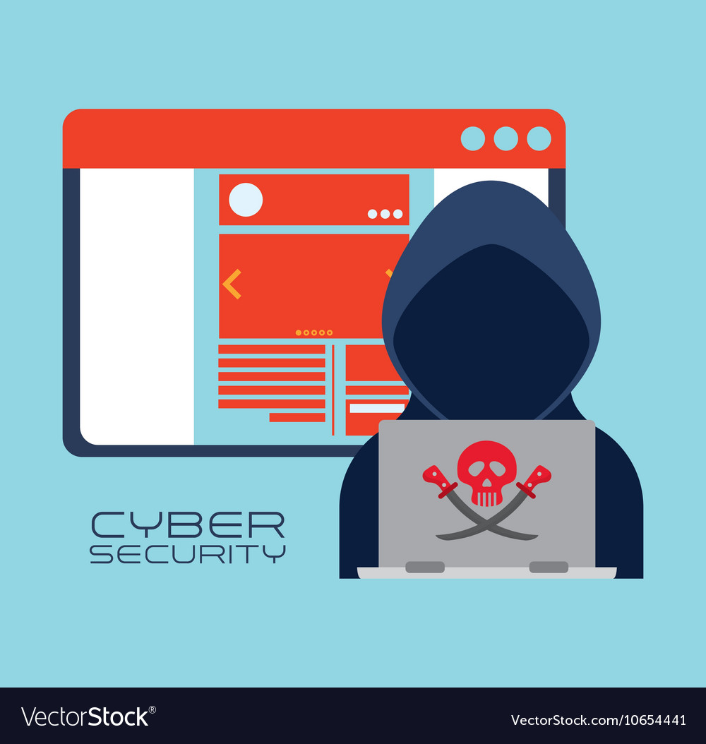 Cyber security system and media design Royalty Free Vector