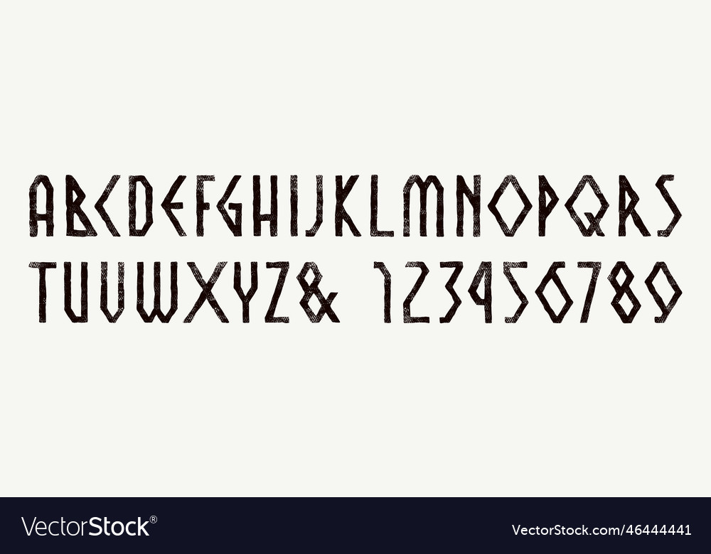 Decorative geometric sans serif font Royalty Free Vector