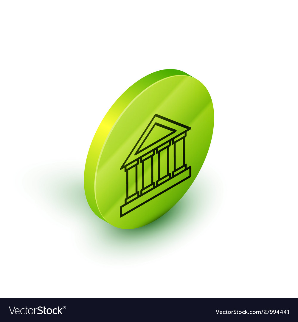 Isometric line courthouse building icon isolated Vector Image Isometric line courthouse building icon isolated Vector Image