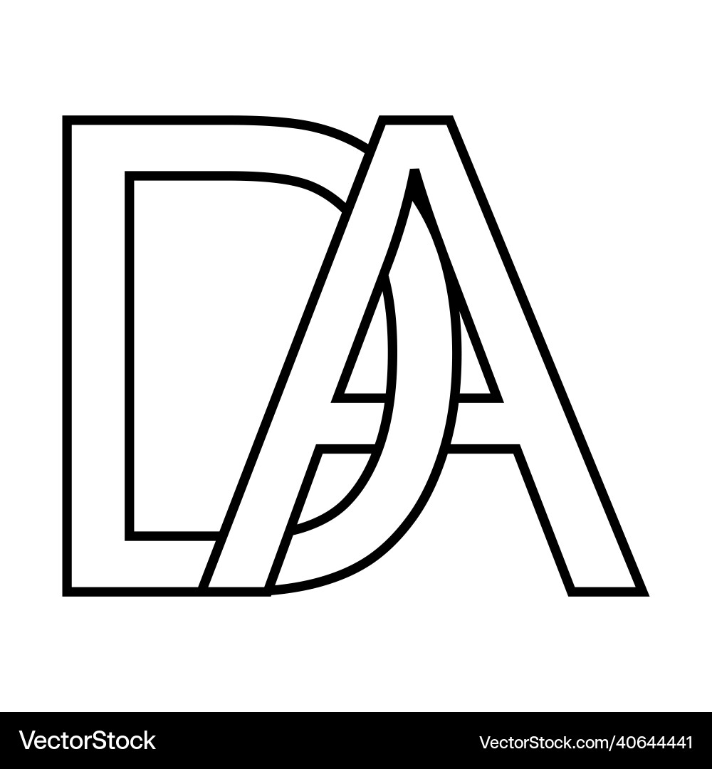 Logo sign da ad icon sign interlaced letters d a Vector Image
