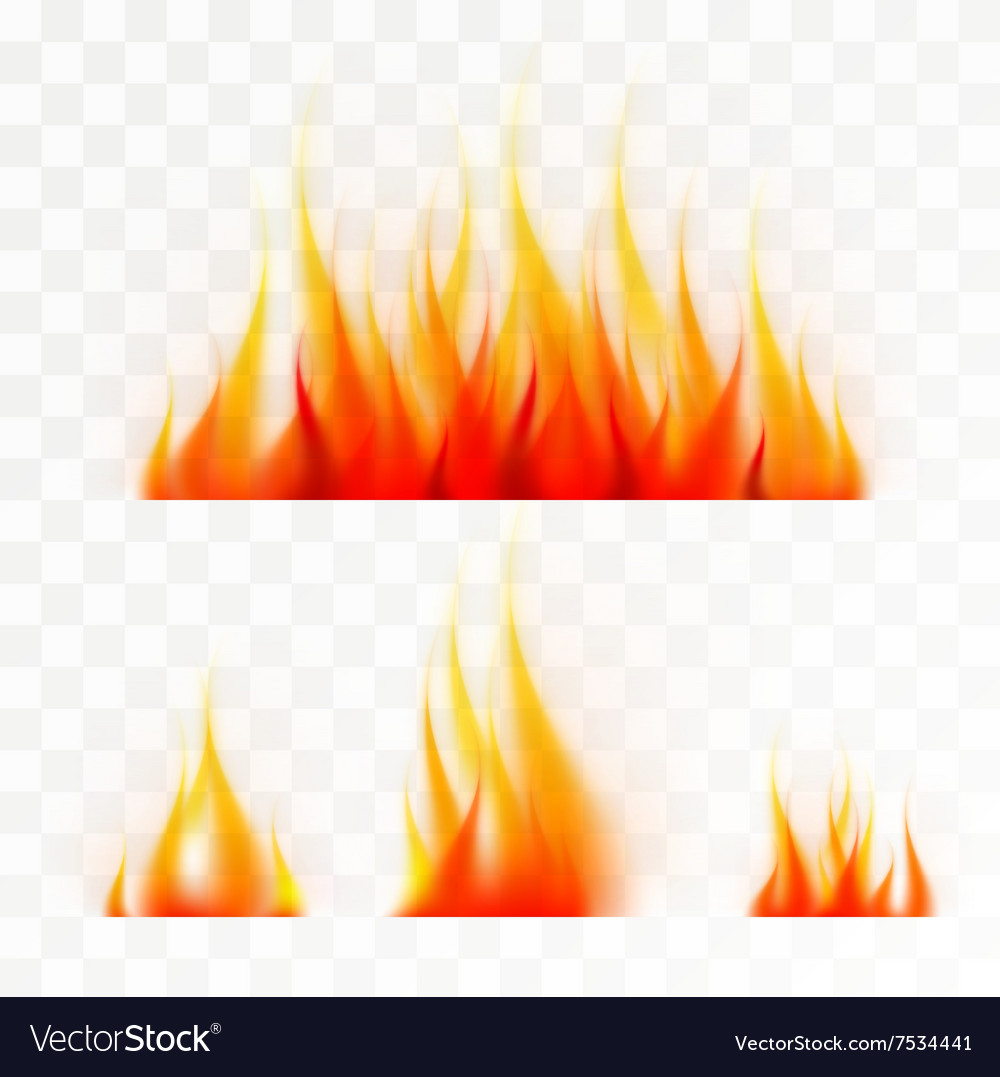 Set isolated flames Royalty Free Vector Image - VectorStock