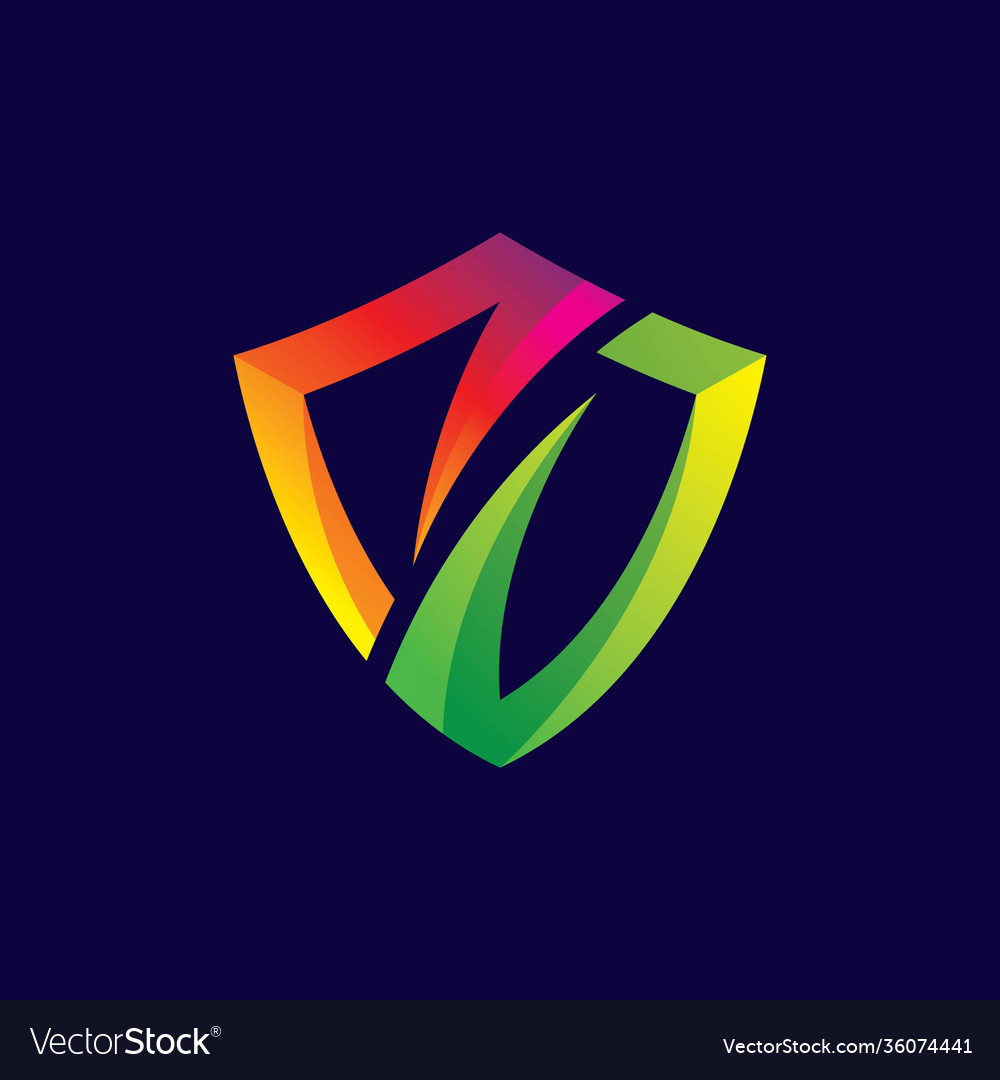 Shield gradient logo design Royalty Free Vector Image