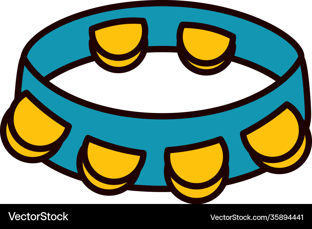 Tambourine icon image line and fill style Vector Image