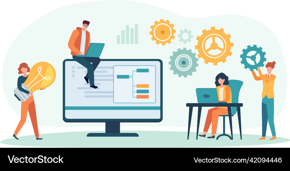 Business people working together in team office Vector Image