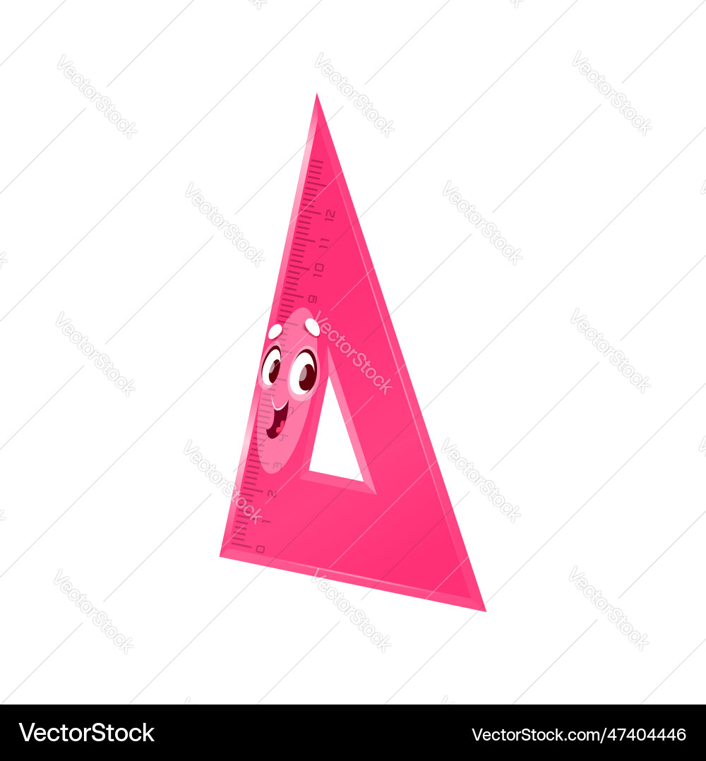 Cartoon square ruler character school education Vector Image