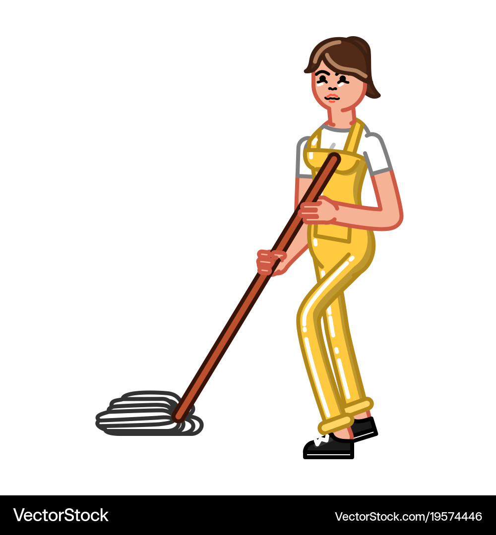 Cleaning service woman Royalty Free Vector Image