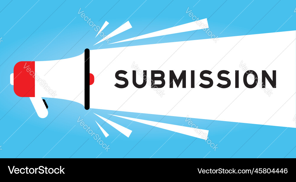 Color megaphone icon with word submission Vector Image
