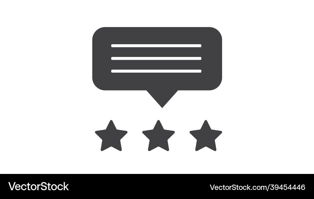 Comment and stars review icon Royalty Free Vector Image