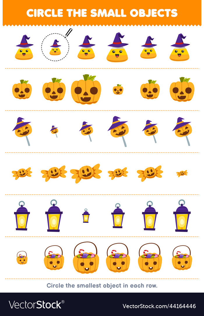 Education game for children circle the smallest Vector Image