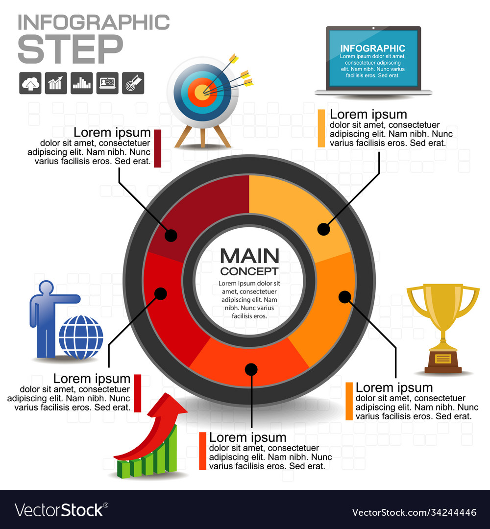 Elements for infographic template diagram Vector Image
