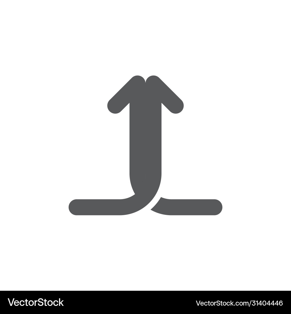 Merged arrow icon symbol isolated on white Vector Image