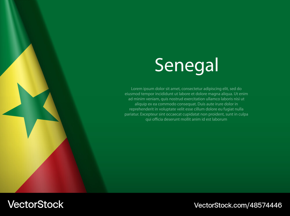 National flag senegal isolated on background Vector Image
