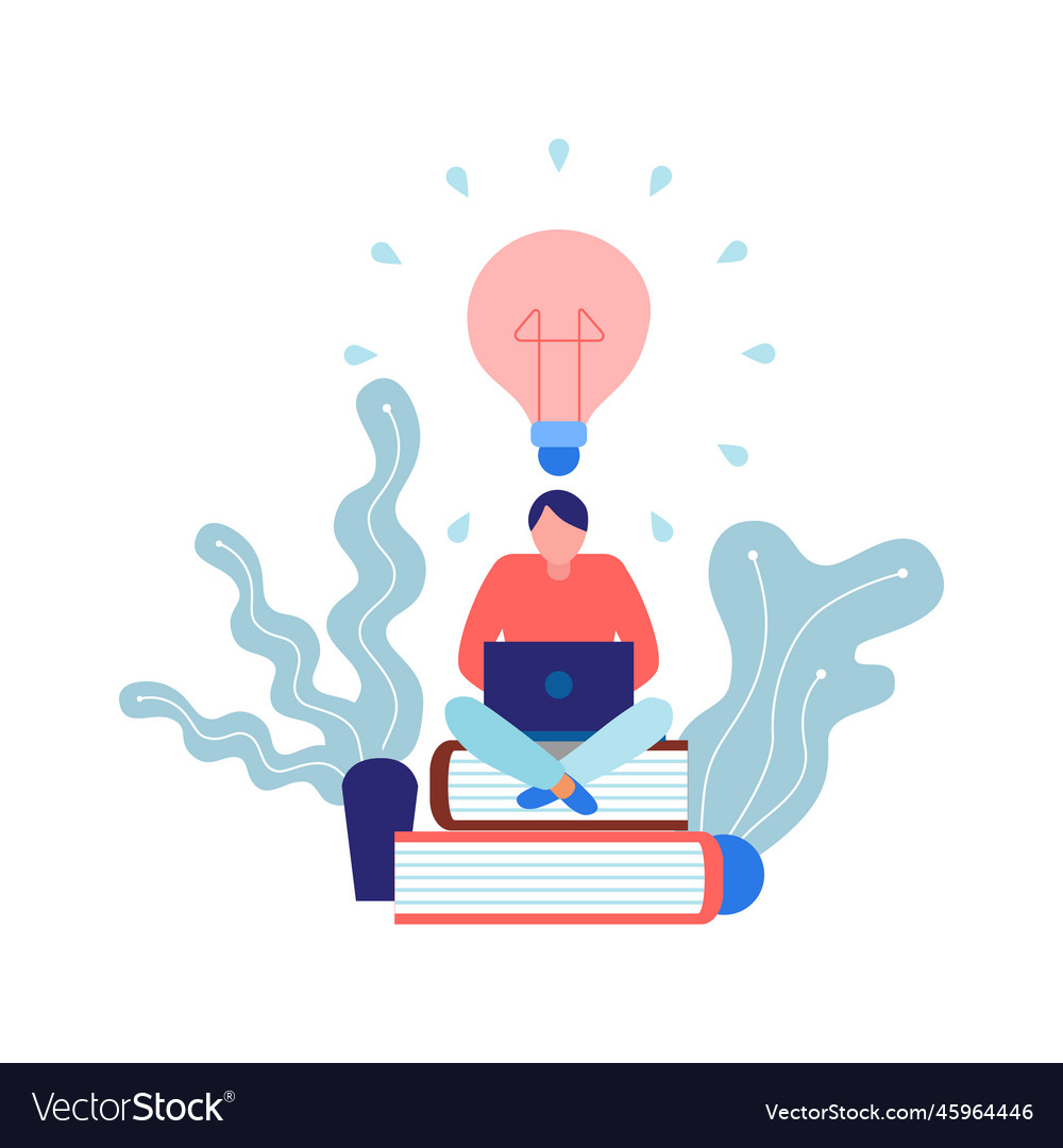 Online idea tutorial composition Royalty Free Vector Image