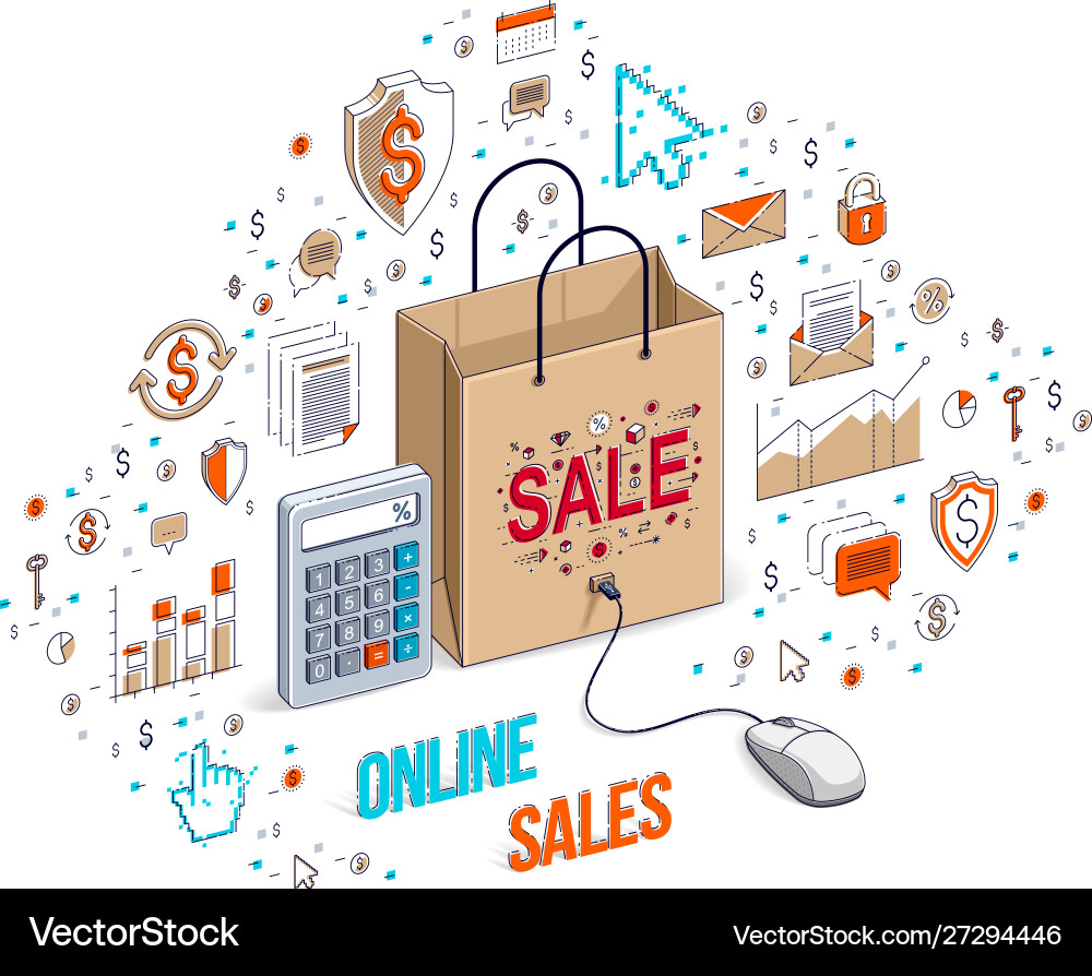 Online shop concept web store internet sales Vector Image