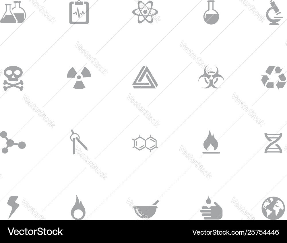 Science icons 32 pixels icons white series Vector Image