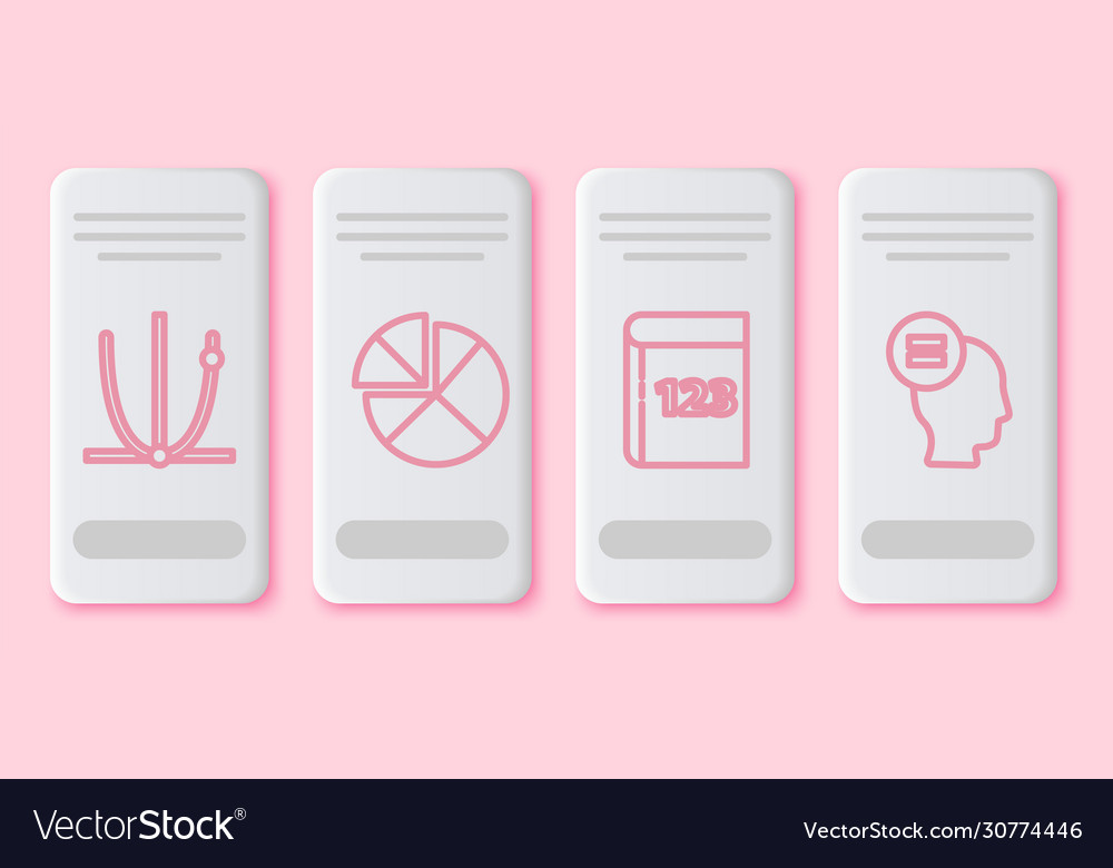 Set Line Ringing Bell Abacus Test Or Exam Sheet Vector Image