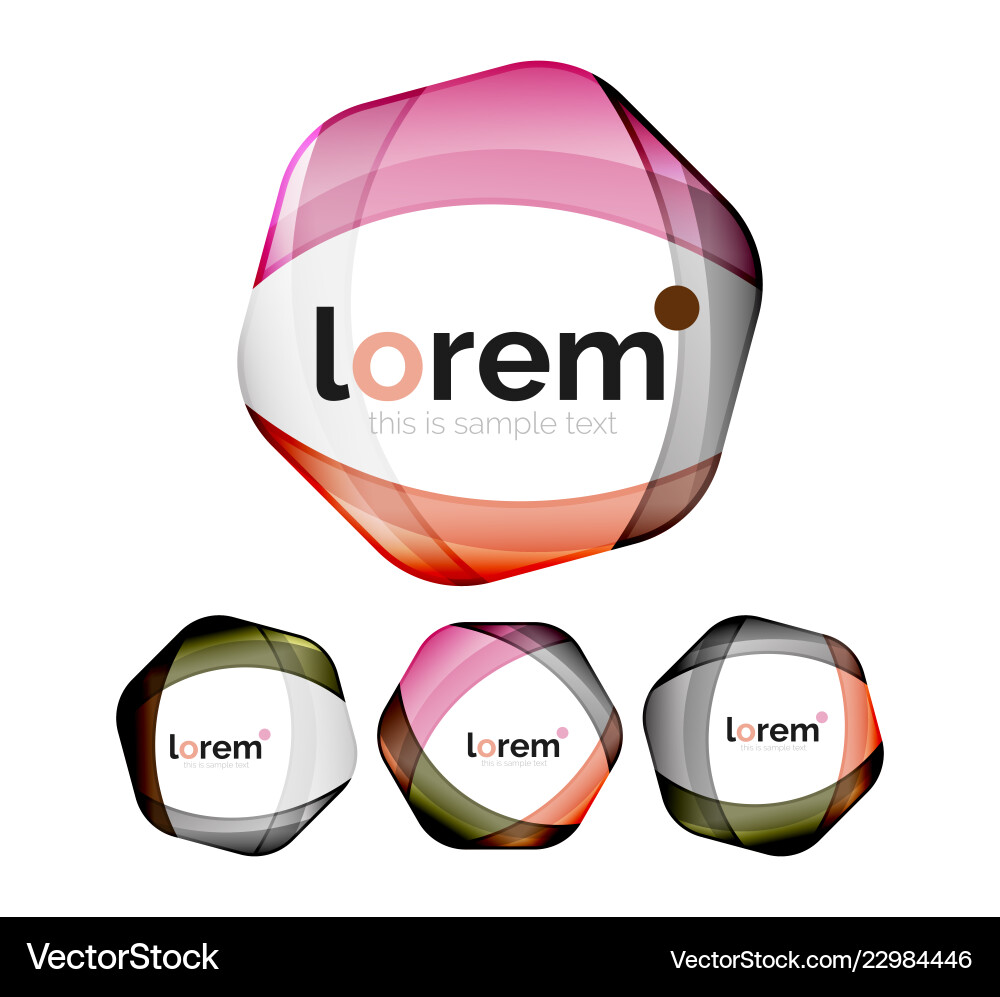 Set of geometric shape convergence logo design Vector Image
