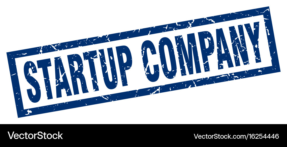 Square grunge blue startup company stamp Vector Image