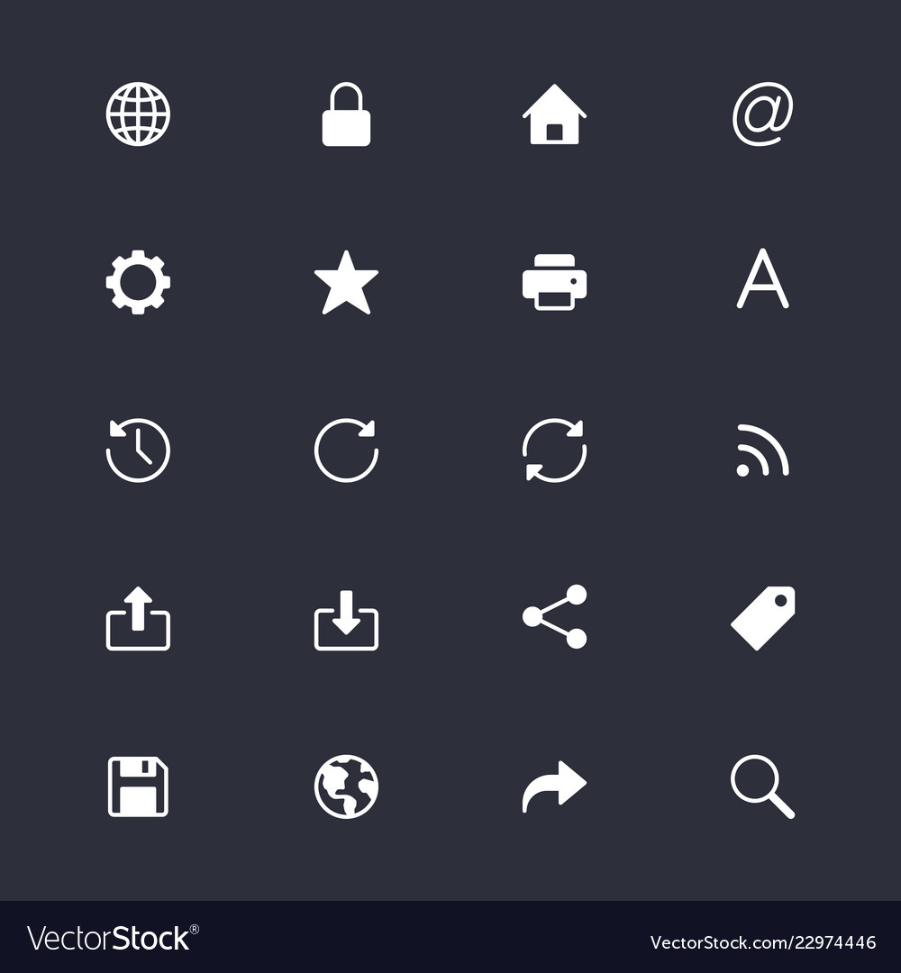 Web simple icons Royalty Free Vector Image - VectorStock