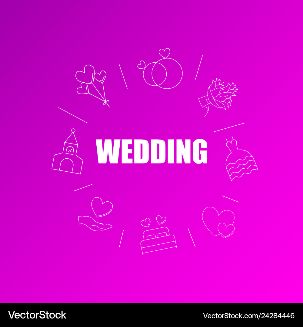 Wedding background from line icon Royalty Free Vector Image