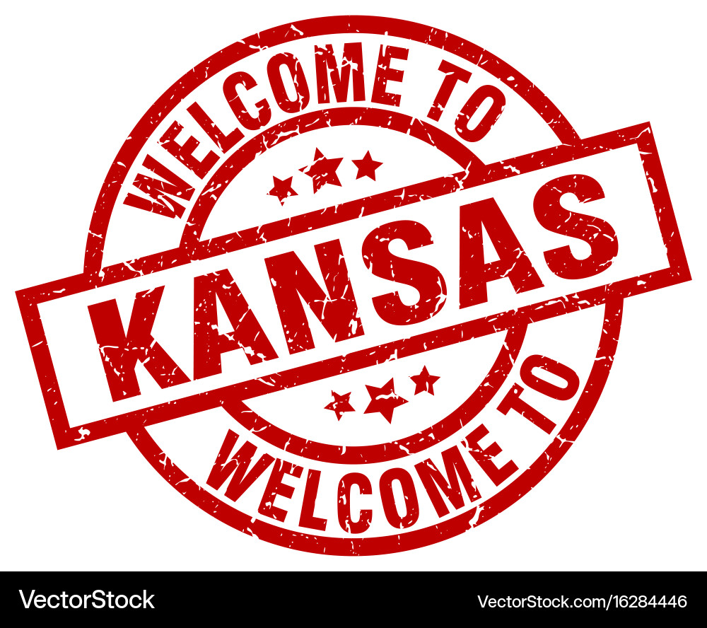 Welcome to kansas red stamp Royalty Free Vector Image