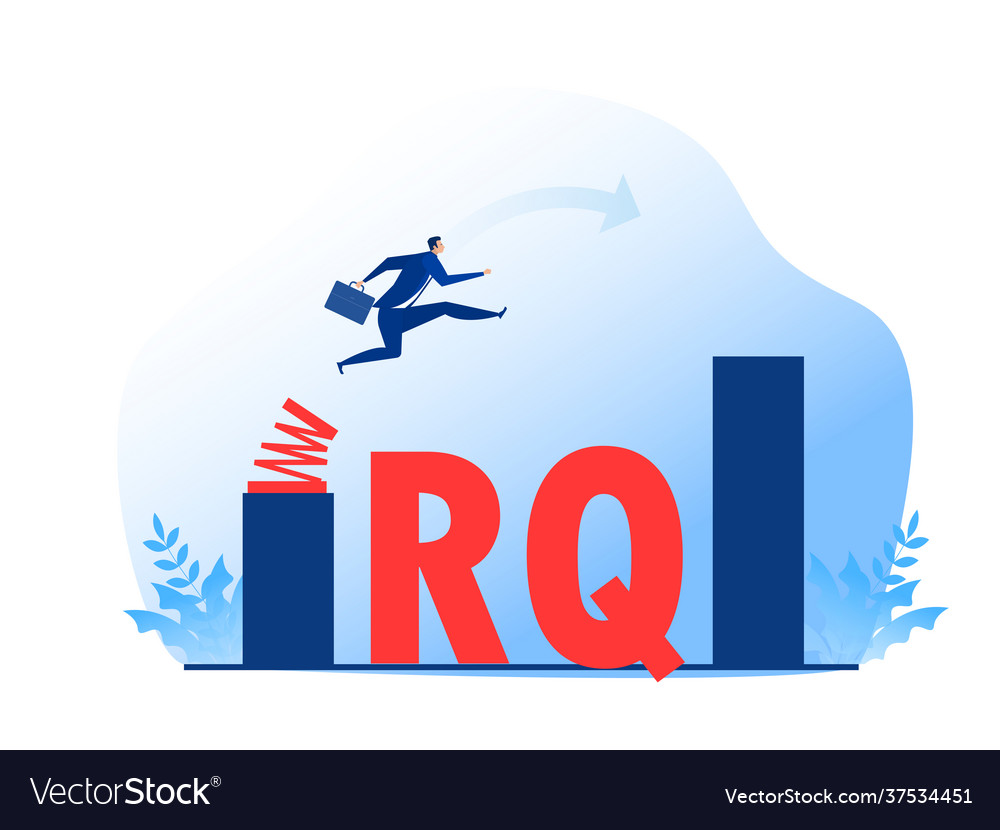 Businessman jump spring across growing bar Vector Image Businessman jump spring across growing bar Vector Image