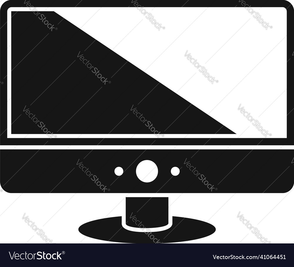 Dark monitor icon simple pc screen Royalty Free Vector Image