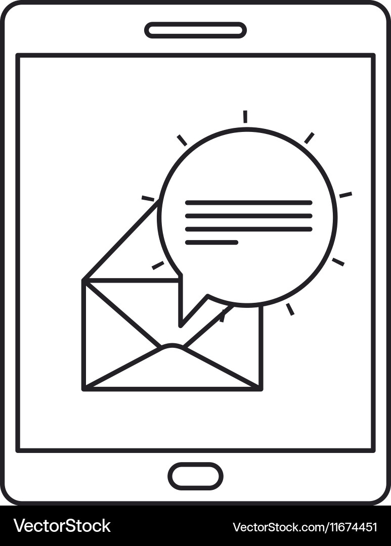 Envelope and tablet of communication design Vector Image