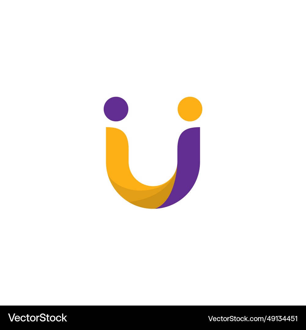 Letter u people logo u smile logo Royalty Free Vector Image