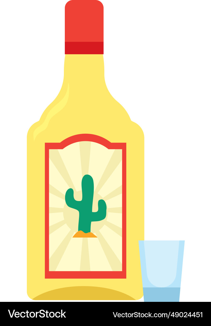 Mexican tequila bottle Royalty Free Vector Image