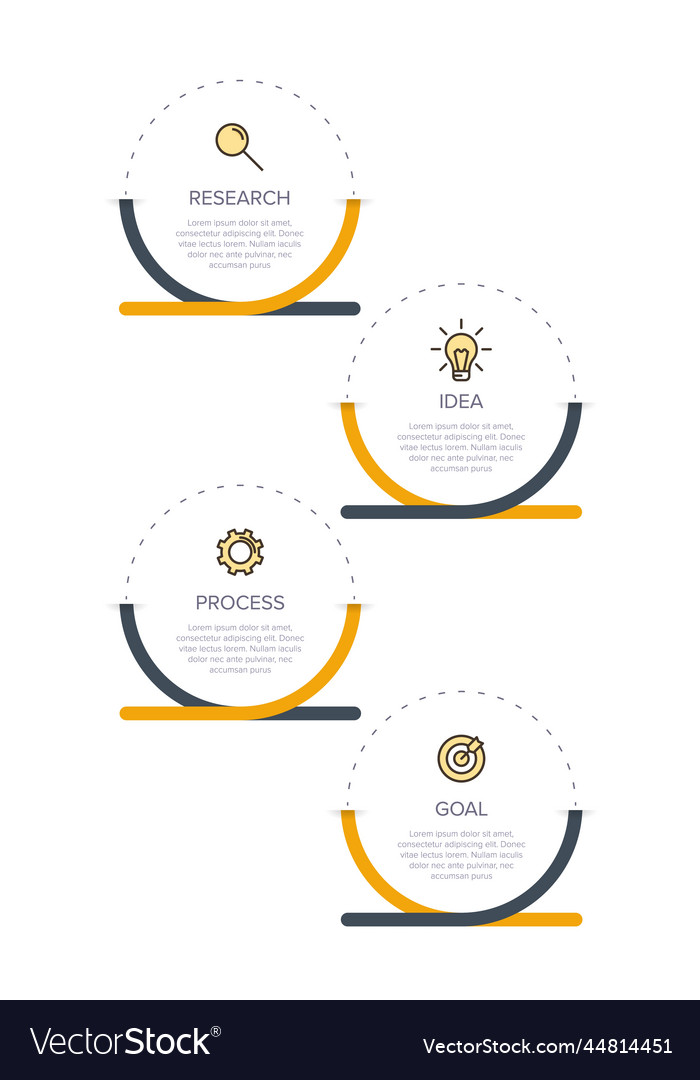 Vertical infographic design with icons and 4 Vector Image
