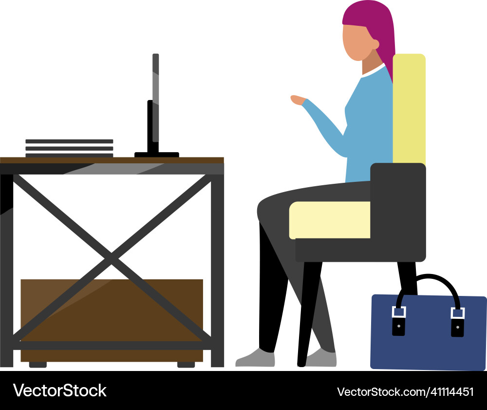 Video job interview flat color faceless character Vector Image