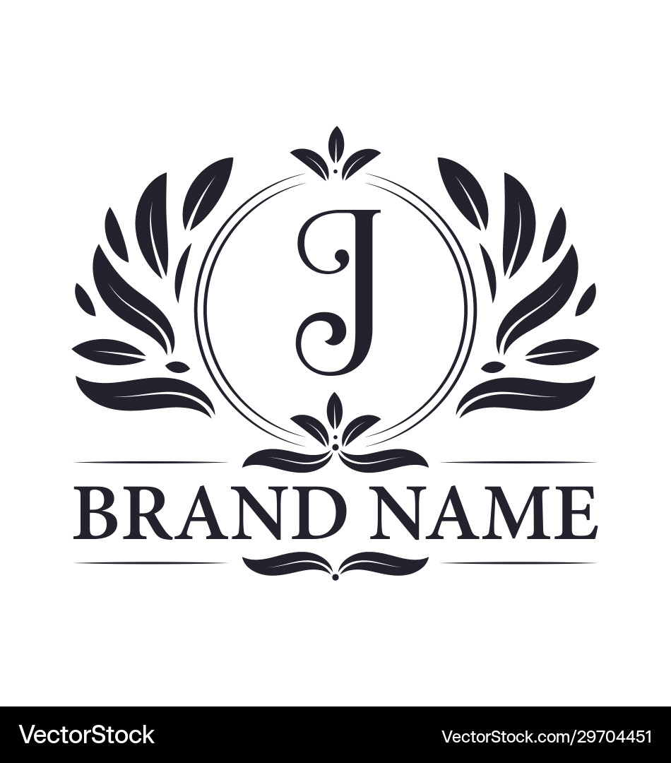 Vintage elegant j letter logo design template Vector Image