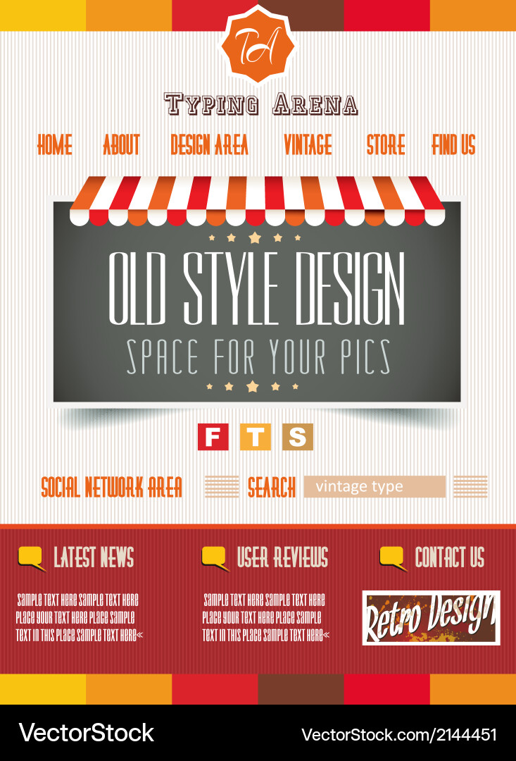 Vintage retro page template for a variety Vector Image