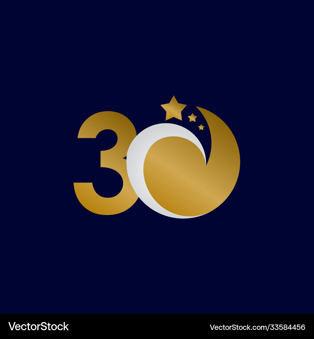 30 years anniversary star dash gold celebration Vector Image